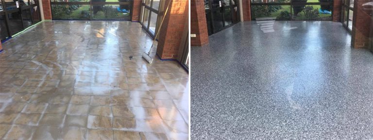epoxy-flooring-flake-before-after - Solid surface group